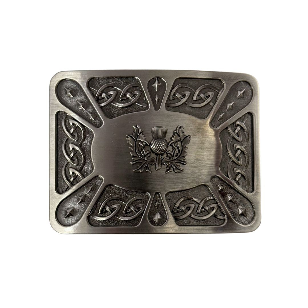 Contemporary Celtic Kilt Buckle - Thistle - Antique Finish – KILT SOCIETY™