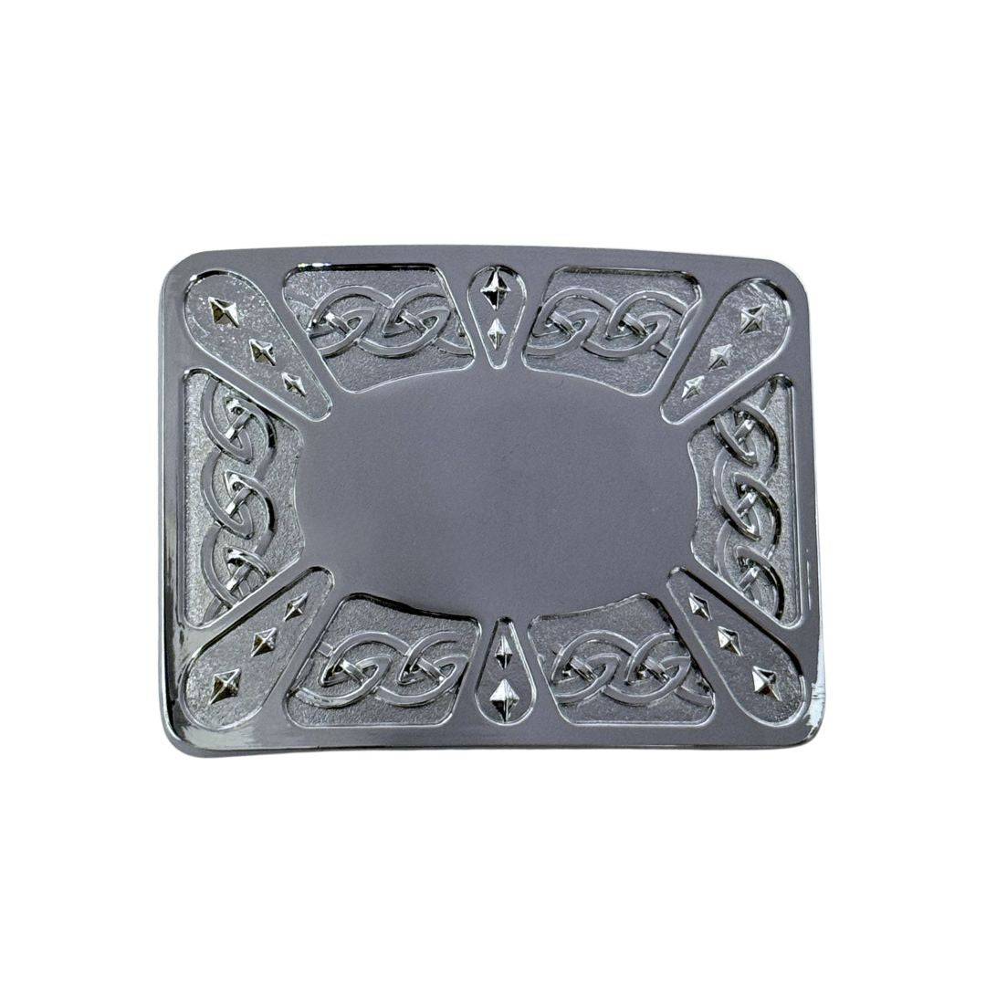 Contemporary Celtic Kilt Buckle - Oval - Chrome Finish – KILT SOCIETY™