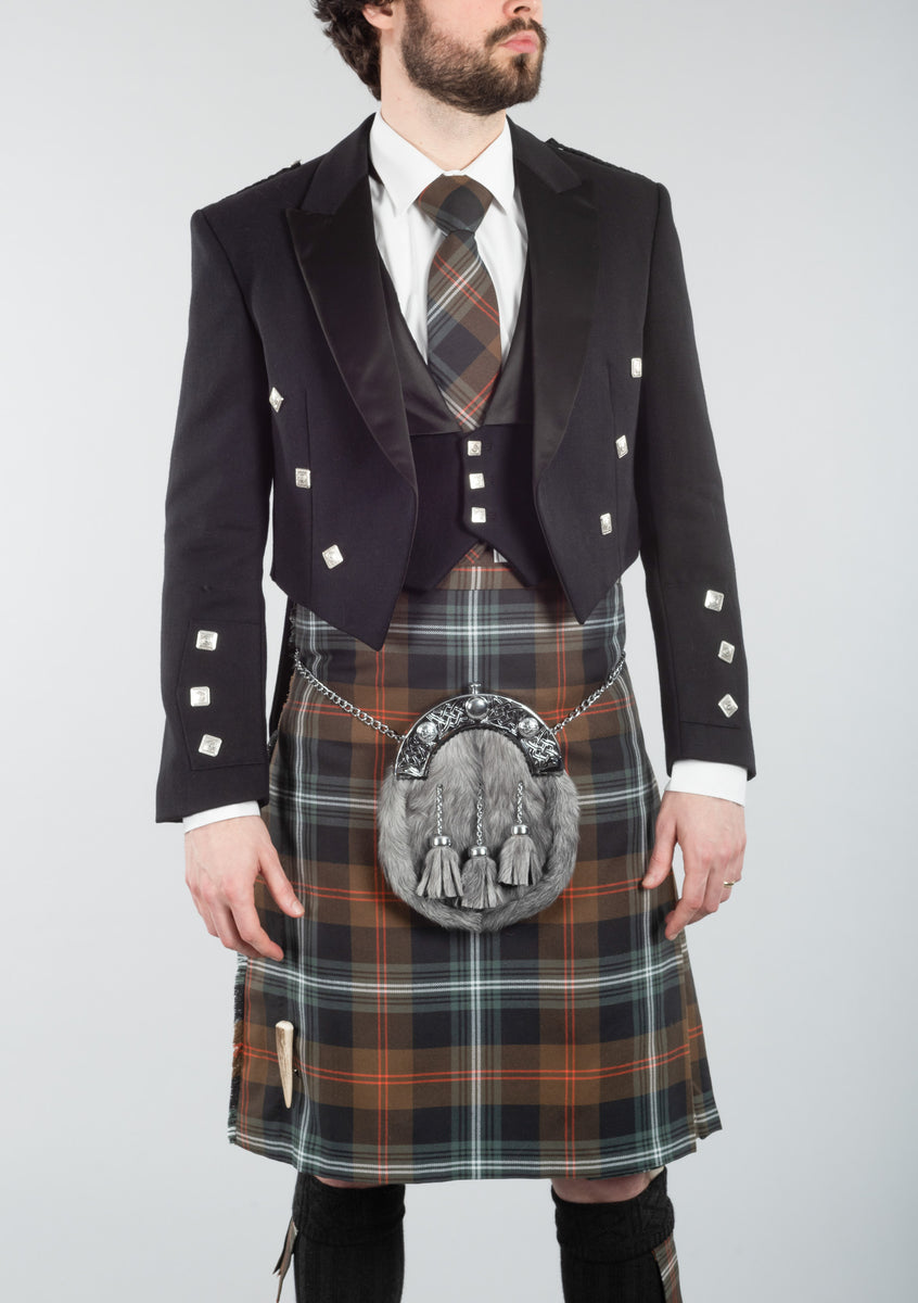 Men's Polyviscose 8 Yard Kilt - Persevere Weathered Brown Tartan – KILT ...