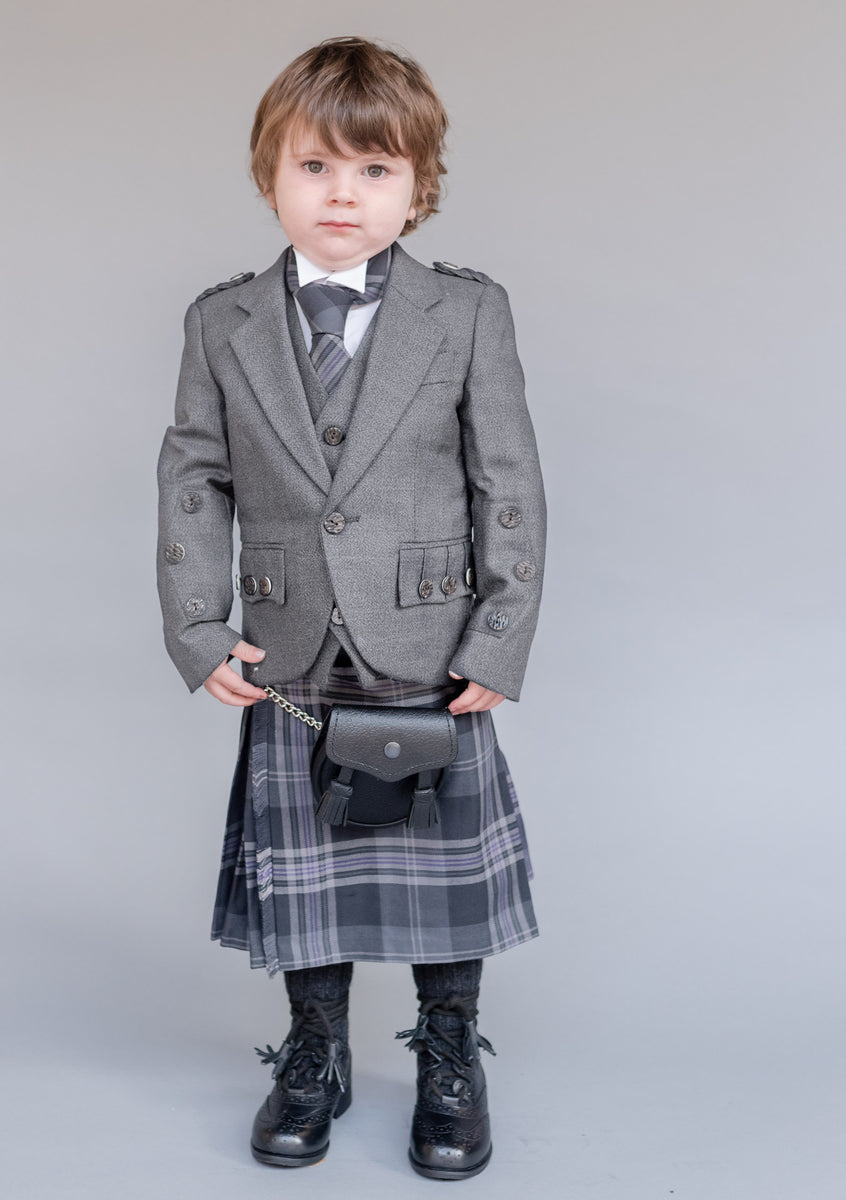 Kids Light Grey Braemar Jacket & Vest – KILT SOCIETY™